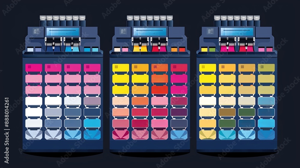 Vibrant CMYK Ink Cartridges for Ink Jet Printer with Color Chart for ...