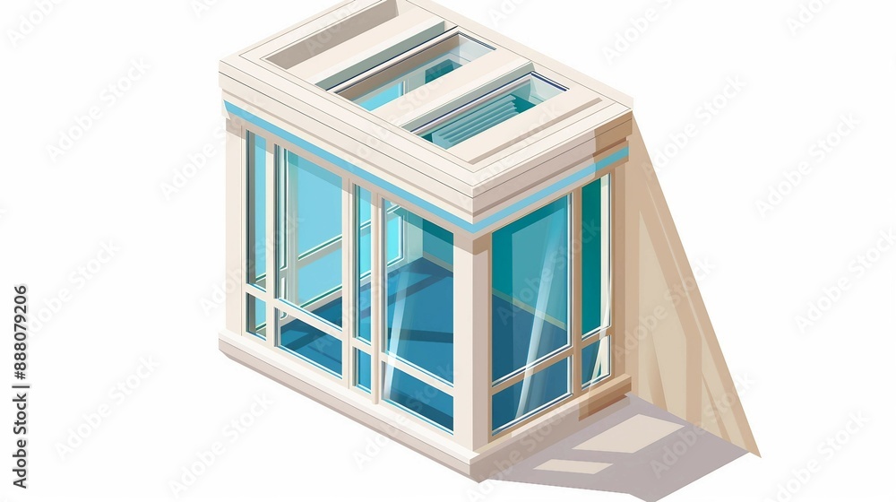 Isometric Cross Section of PVC Profile Laminated Wood Grain Window Pane ...
