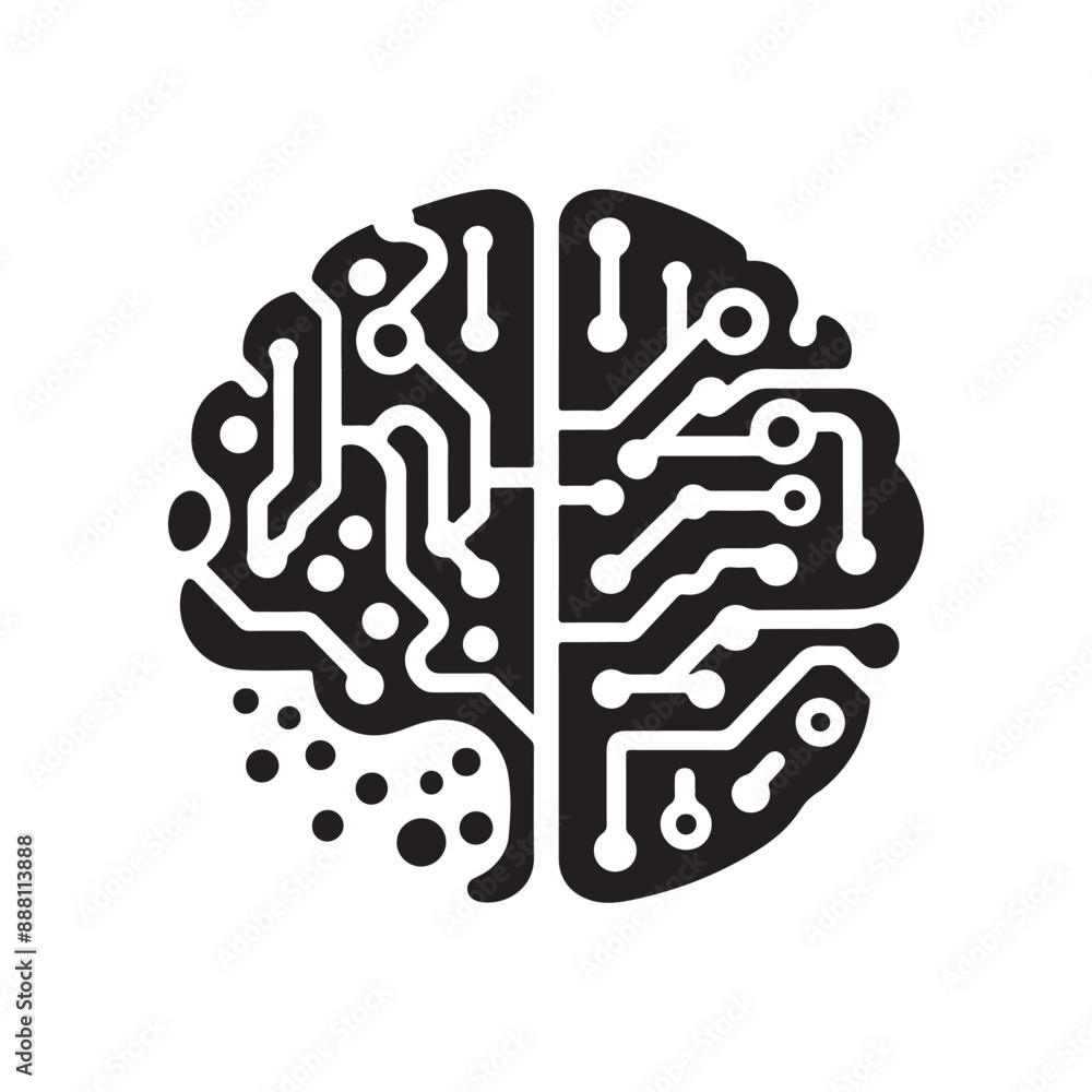 brain tech logo icon design, Brain Concept Icons, Artificial ...