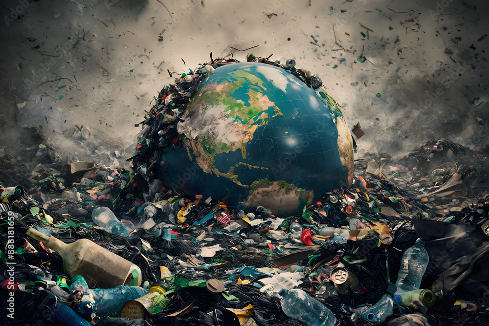 Earth Struggling in a Sea of Waste: A Stark Illustration of ...