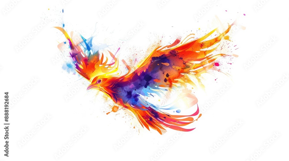 Holy Spirit. Colorful fire dove on a white background. Watercolor ...