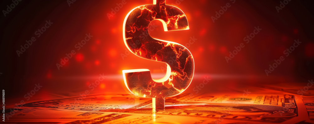 Ilustración de Stock Learn how to design a glowing red dollar signs ...
