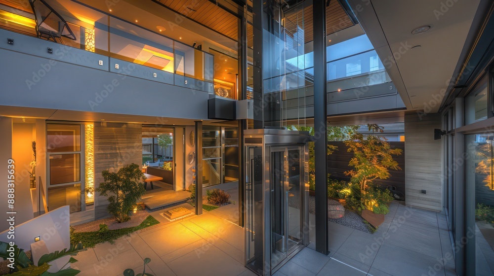 contemporary suburban home with an architectural focus on vertical ...