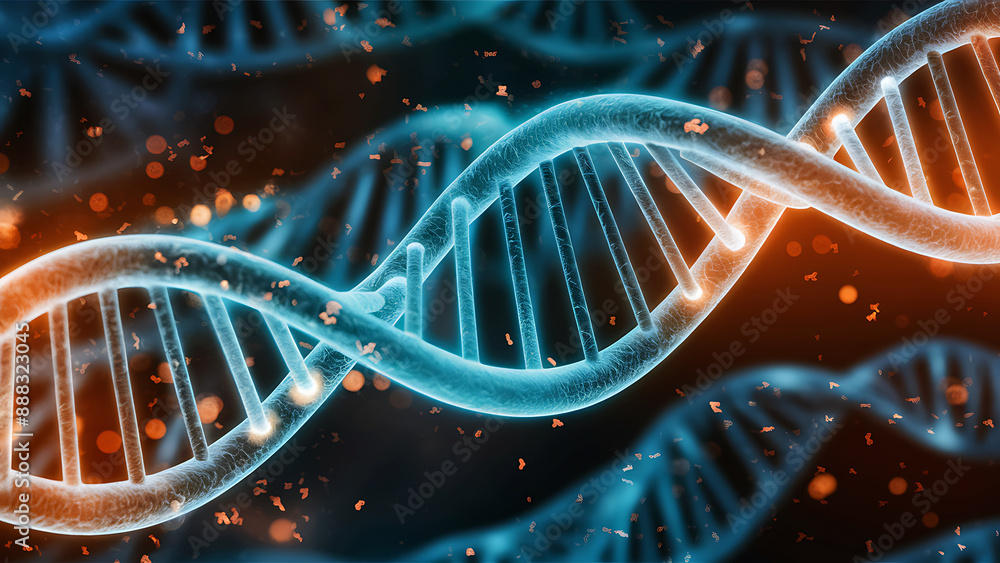 Human DNA model futuristic background. dna double helix structure ...