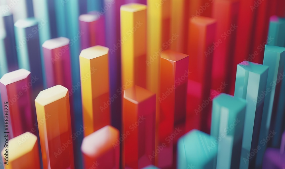 Colorful bar graph illustrating company performance metrics Stock ...