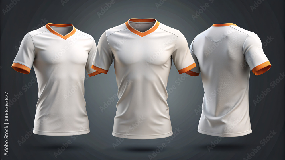 white t-shirt front back view 3d model render mockup isolated 素材庫相片 ...