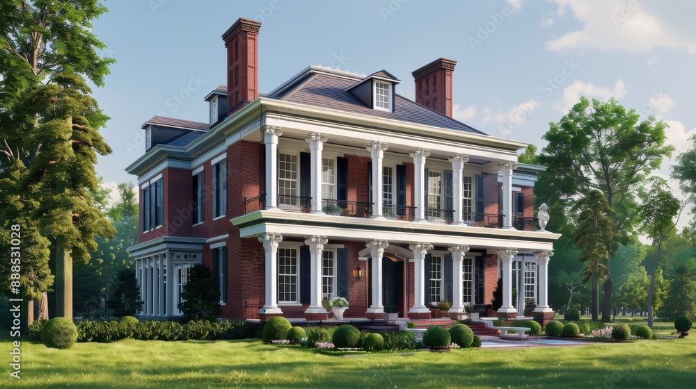 Building a classic style home, detailed design, realistic background ...