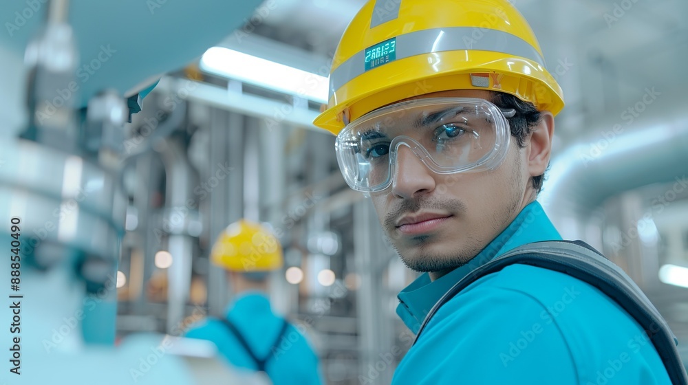Professional scene of engineers in a petrochemical plant, demonstrating ...