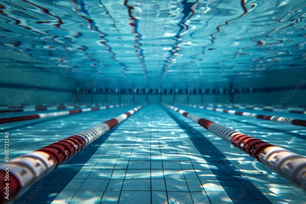 Underwater view of an Olympic swimming pool. Stock Photo | Adobe Stock