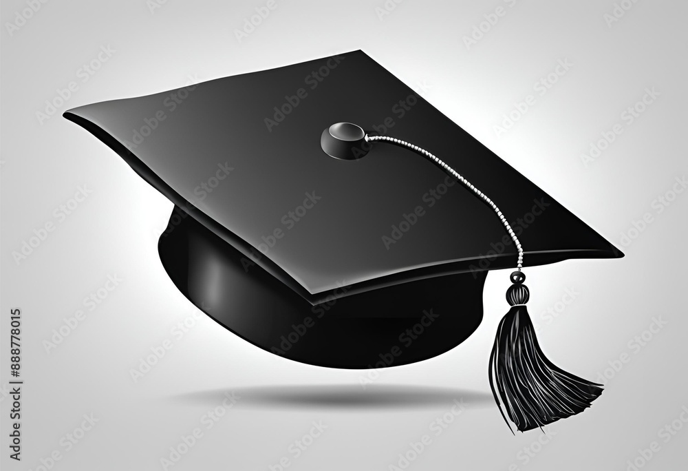 Black college graduation cap isolated on white background, Class of ...