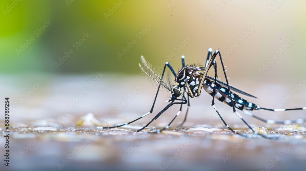 Macro Photography of Asian Tiger Mosquito, Aedes albopictus, Known ...