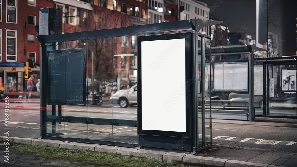 Empty billboard frames stand at bus stops, providing a prime spot for ...