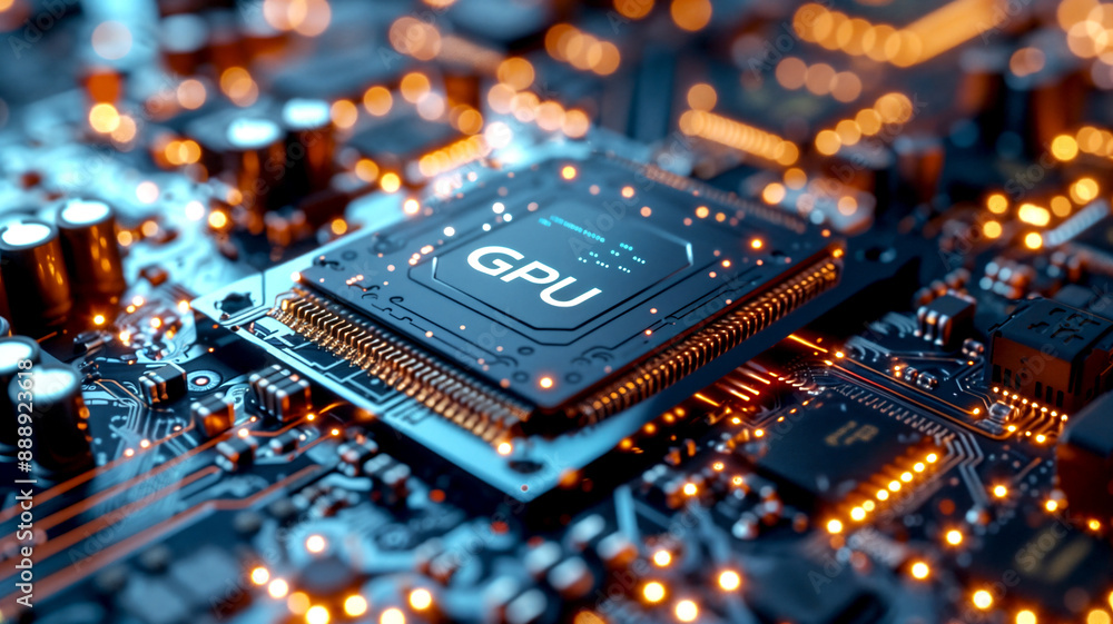 power of ai brind concept powerful of gpu processor working inside ...