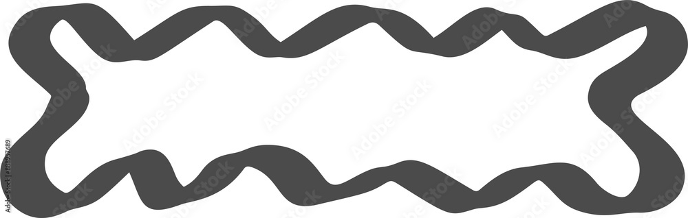 Wavy border frame. Rectangle scallop shapes. Squiggle hand drawn doodle ...