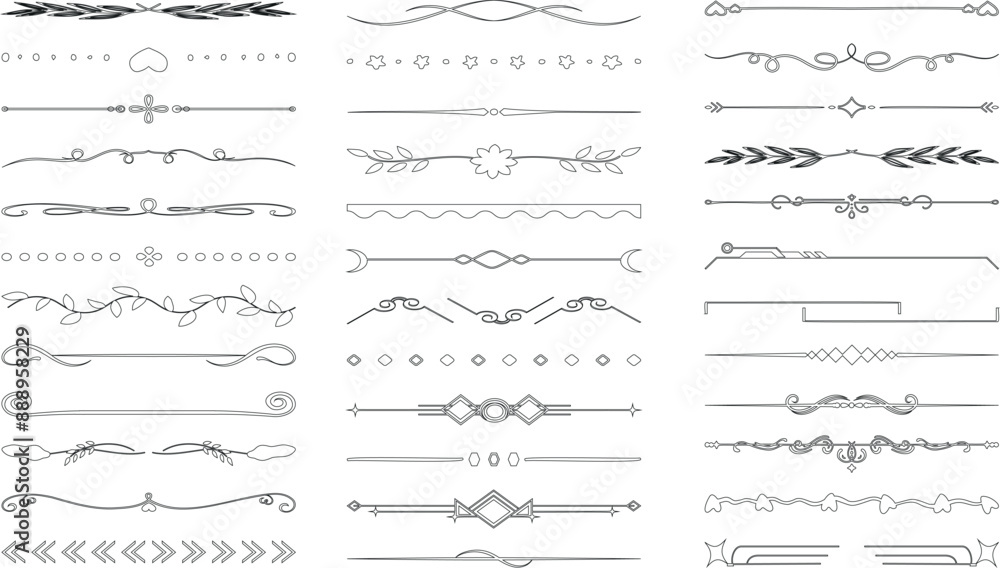 divider and line border design elements. Perfect border line ...