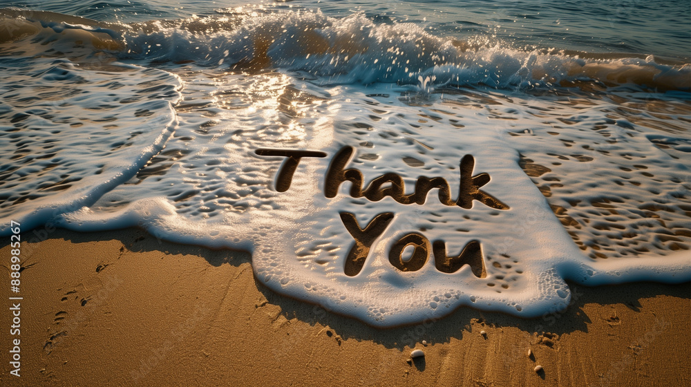 Thank You on the beach background Stock Photo | Adobe Stock