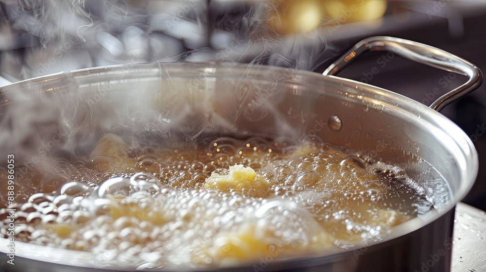 Removing the white foam know as chicken scum from the surface of stock ...