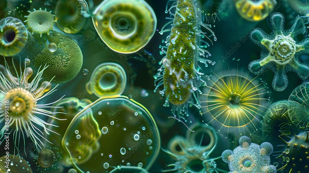 Microorganisms Under the Microscope,Science microscopic background ...