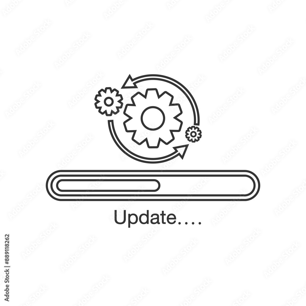 Loading process. Update system icon. Concept of upgrade application ...