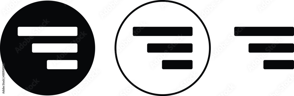 Menu icons set black flat and line vector collection UI Design Elements. Interface Design ...