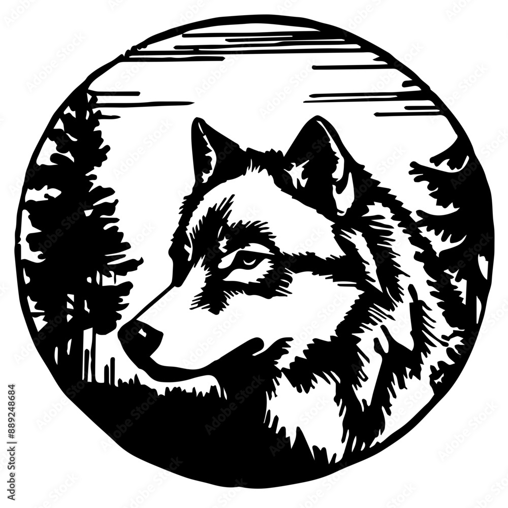 Wolf SVG vector transparent background PNG clipart Stock Vector | Adobe ...