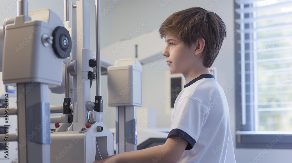 AI generator image of an invalid kid using an innovative physiotherapy ...