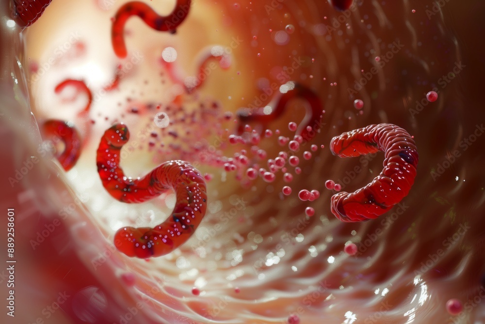 Ascarides, parasitic in the human intestine. Ascariasis. Diseases of ...