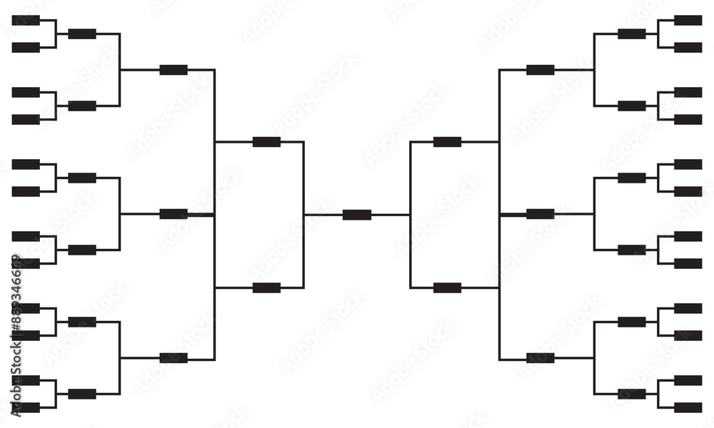 Templates of vector tournament brackets for teams. Blank bracket ...