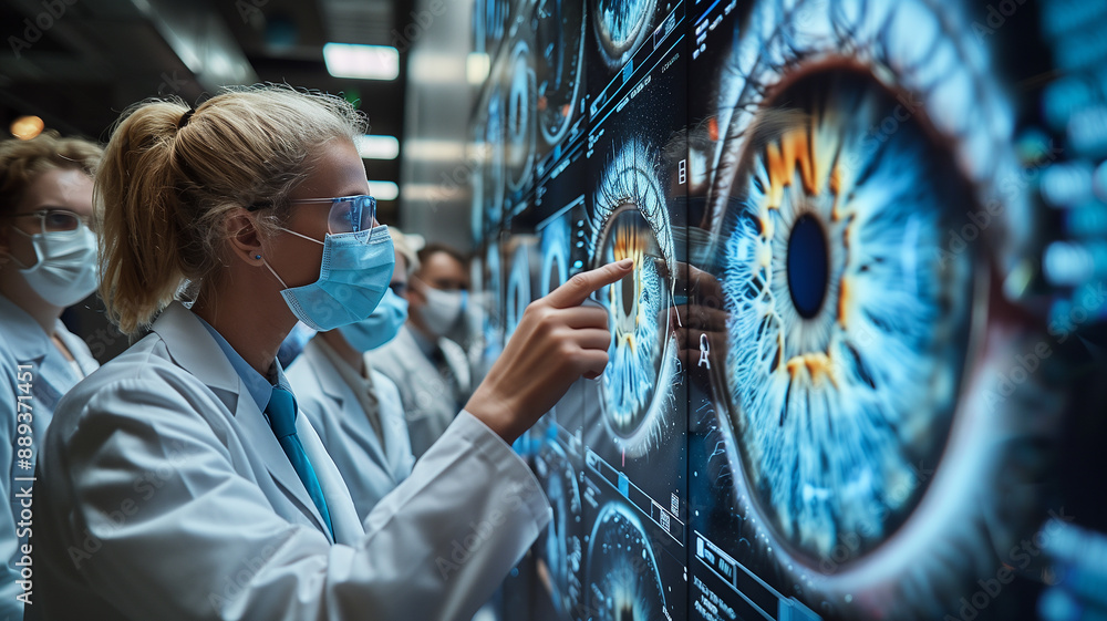 Doctor explaining the benefits of cataract surgery to a patient ...