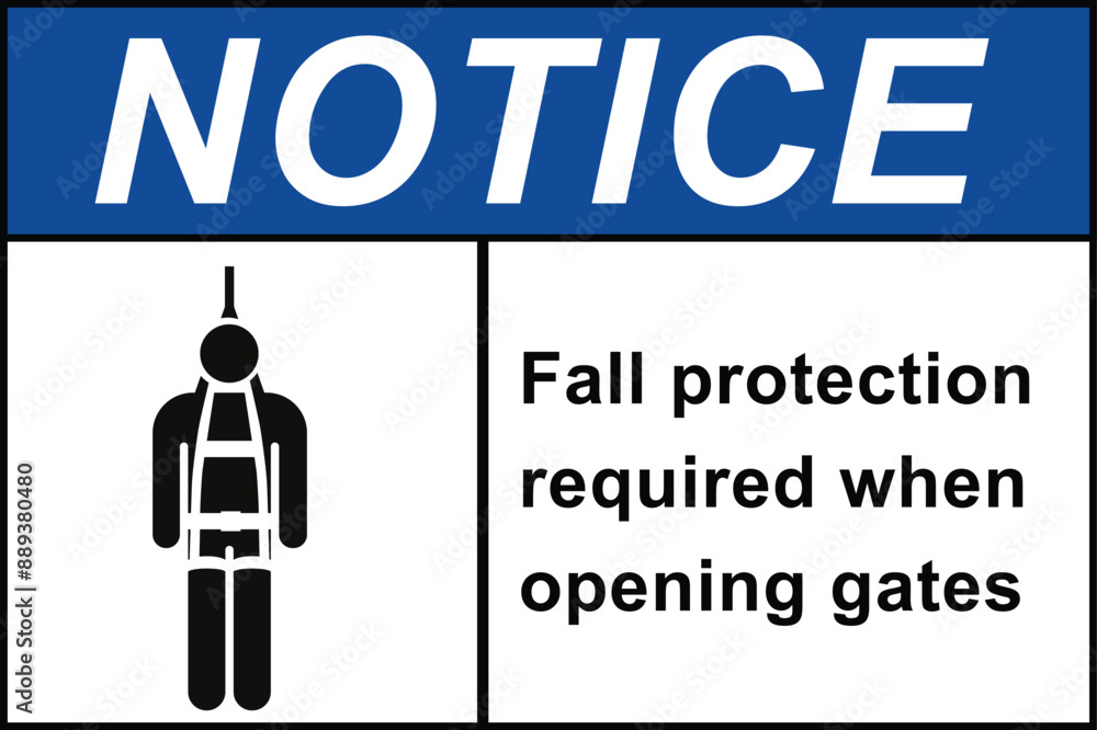 Vector de Stock Caution Safety Harness Required. Safety sign marking ...