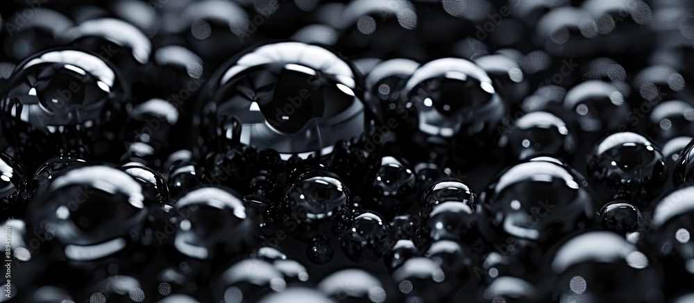 Soft focus image of black hydrogel background with gel balls. Perfect ...
