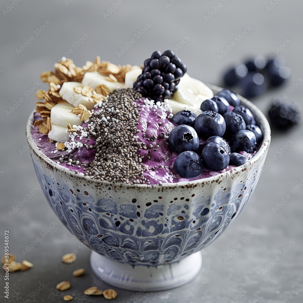 Exquisite Acai Bowl with Granola - Hyper-Detailed 32K Resolution Photo ...