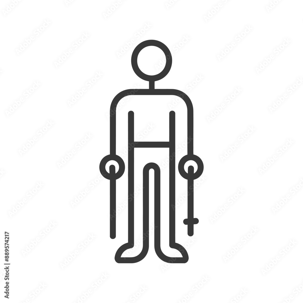 man slave with shackle in minimalist line art icon logo symbol Stock ...