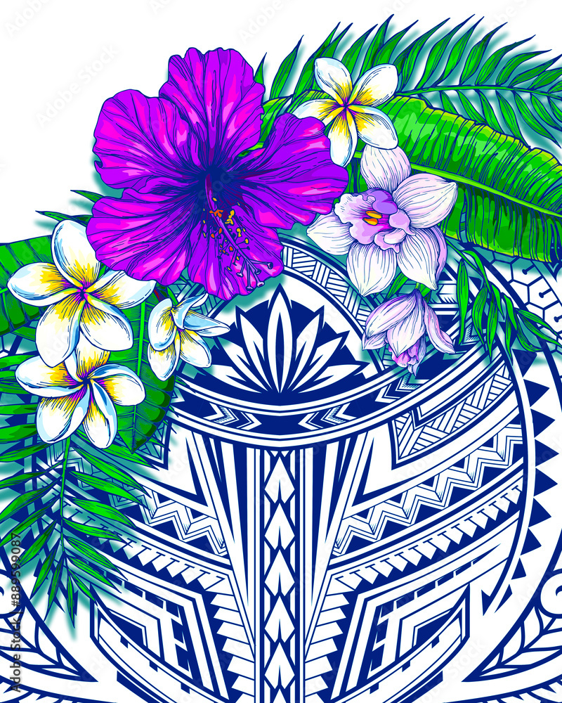 Ilustración de Stock Maori Polynesian Hawaiian pattern tattoo design ...