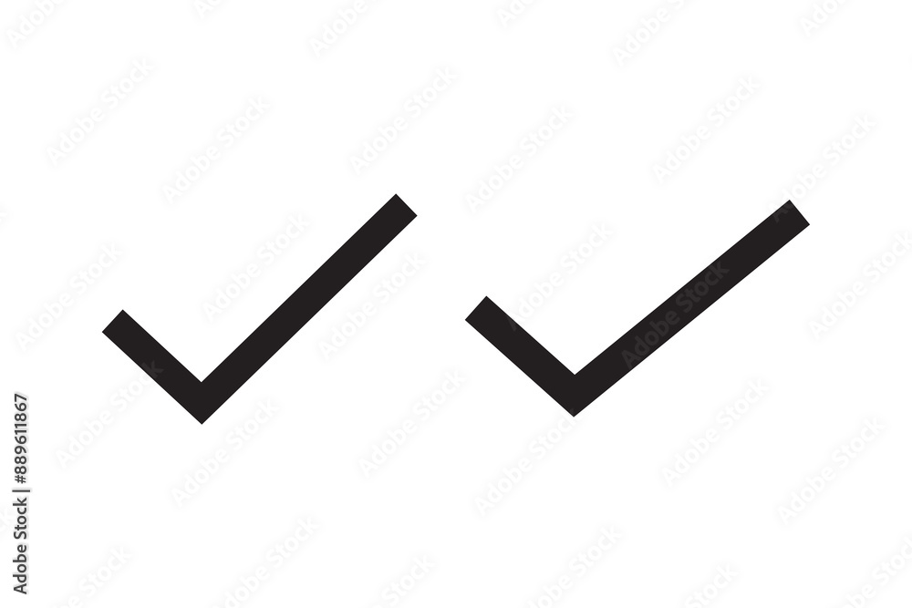 Check mark icon vector set. Check box icon with right or yes checkmark icons. Tick box, checkbox ...