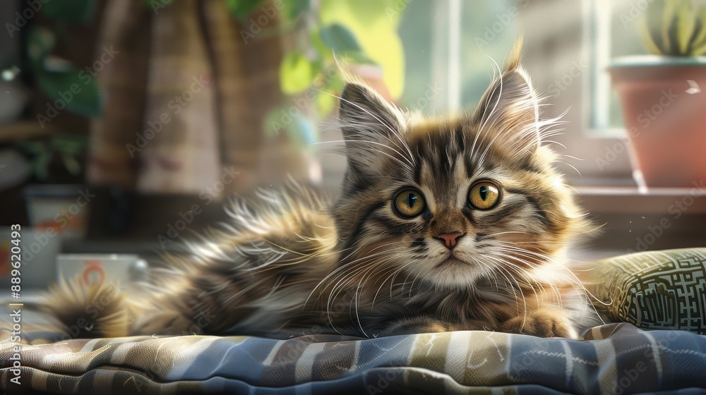 Entertaining content on cat behaviors, realistic, sharp focus, high ...