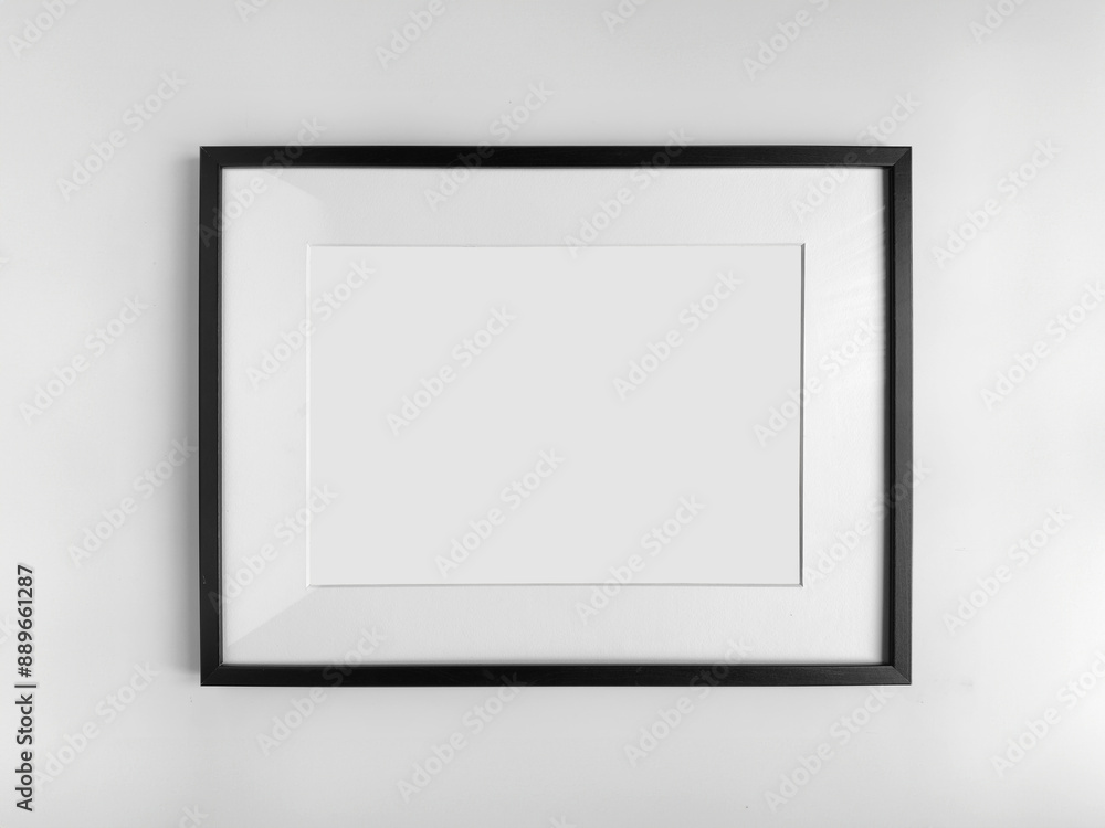 Black photo frame A4 size with White Photo Mat, horizontal artwork on a ...
