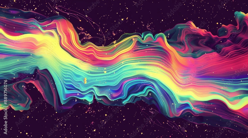 VHS style rainbow teal white psychedelic grainy gradient color flow ...