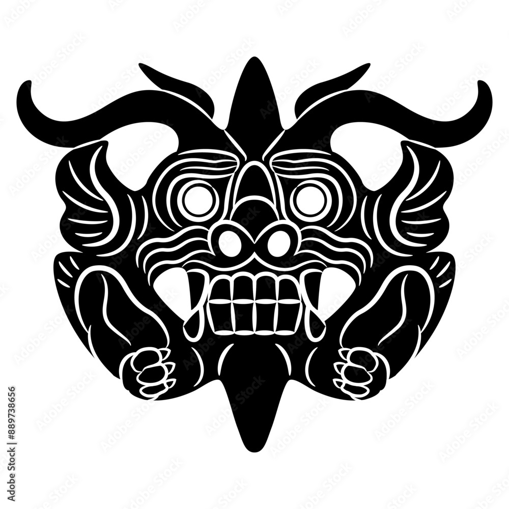 Chinese dragon mask. Ethnic Tang Dynasty design from ancient China ...