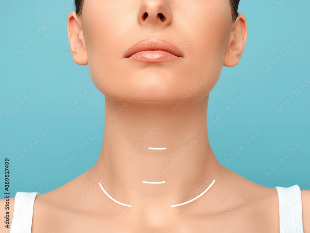 Woman with lifted and firm skin after a PDO thread lift procedure, PDO ...