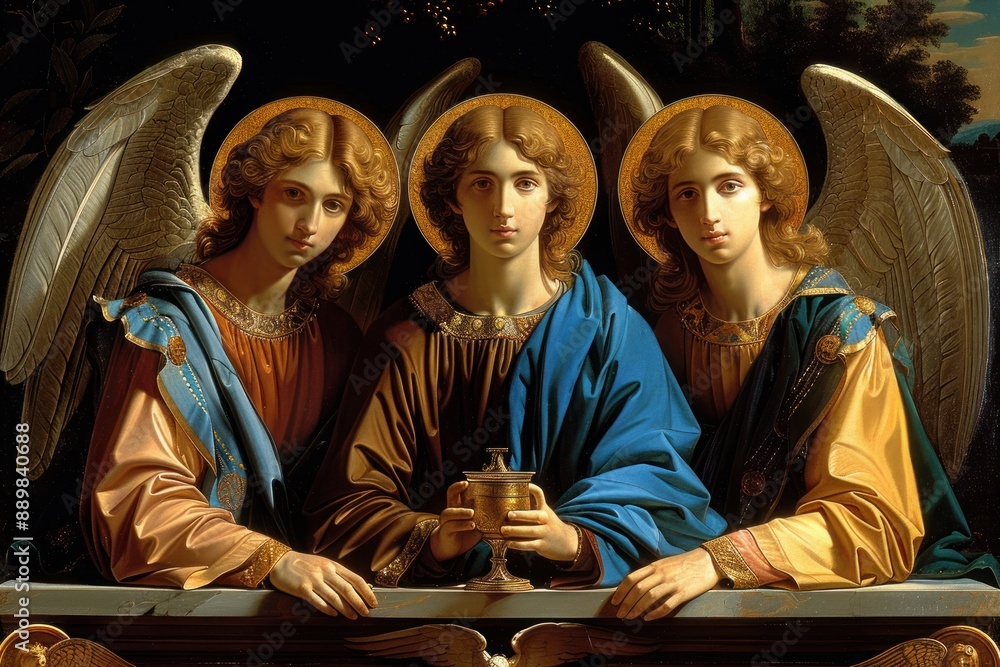 Divine illustration: icon of holy trinity, showing god the father, god ...