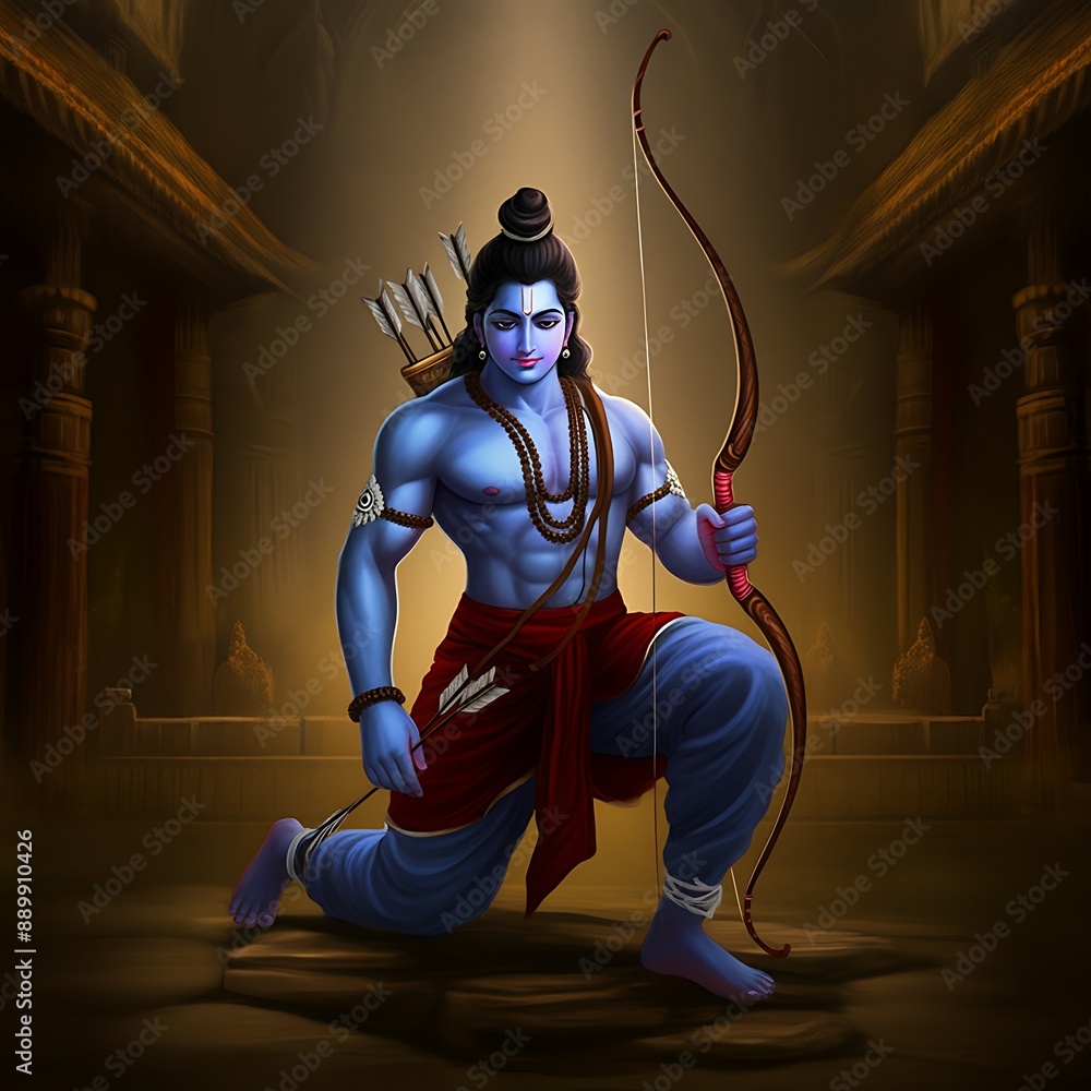 Greatest Warrior Lord Rama Stock Illustration | Adobe Stock