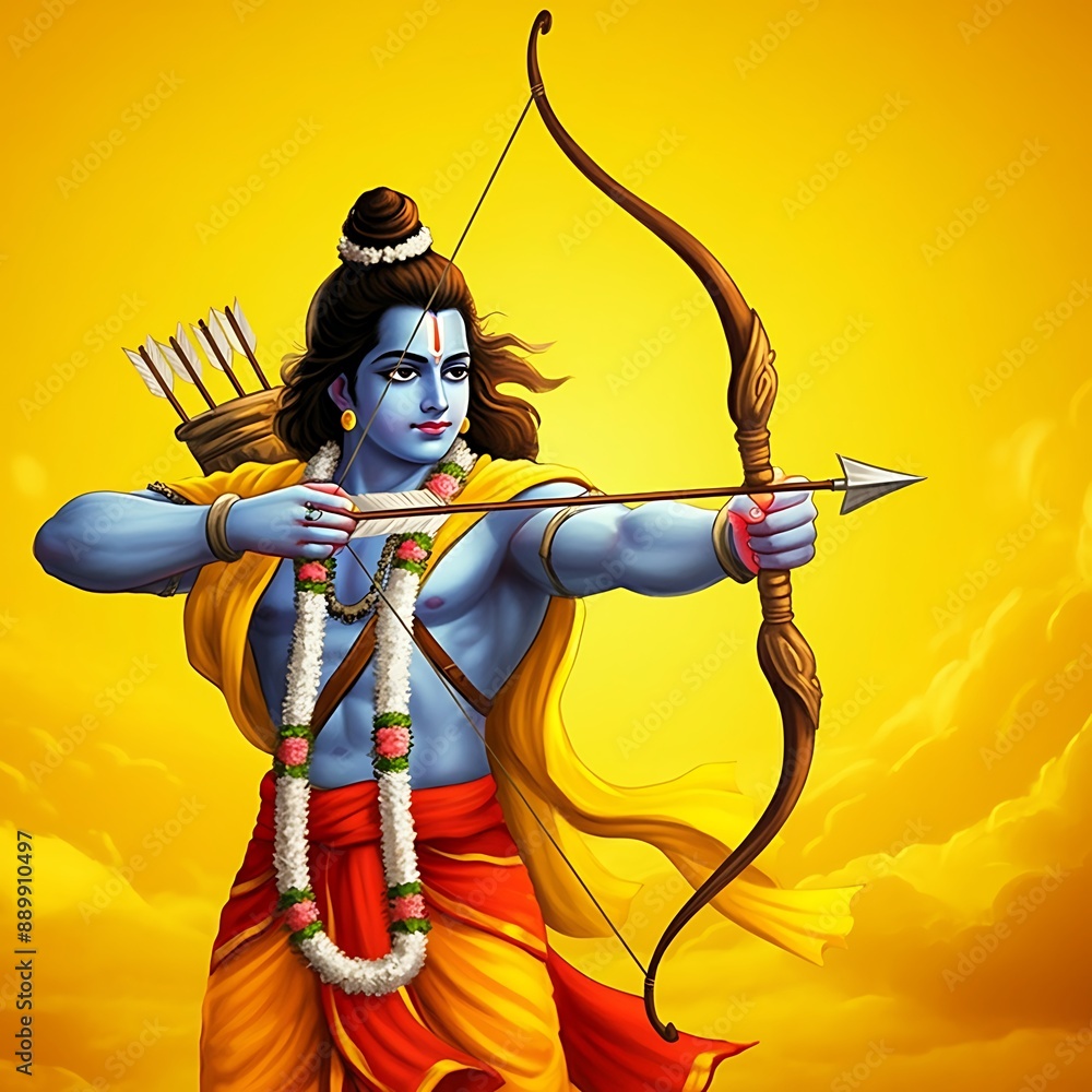 Greatest Warrior Lord Rama Stock Illustration | Adobe Stock