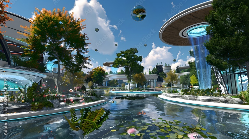 Smart city dot point connect with gradient grid line, connection ...