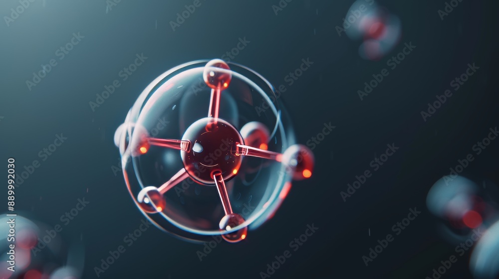 Create a scene where protons and neutrons are in superposition states ...