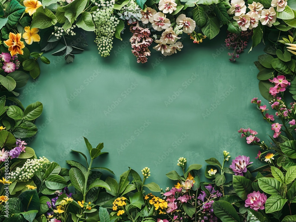 1. A vibrant horizontal background featuring an array of spring flowers ...