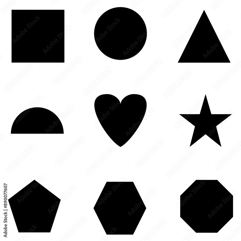 Geometry shapes, math shapes used in geometry, Square triangle circle ...