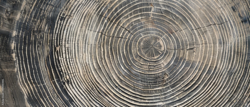 Panoramic close-up, high detail scan of ash tree rings texture ...