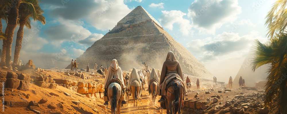 Egyptian pyramids were built by slave workers on camels. Religious ...