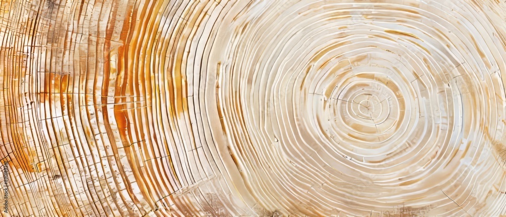 Panoramic close-up, high detail scan of sycamore tree rings texture ...